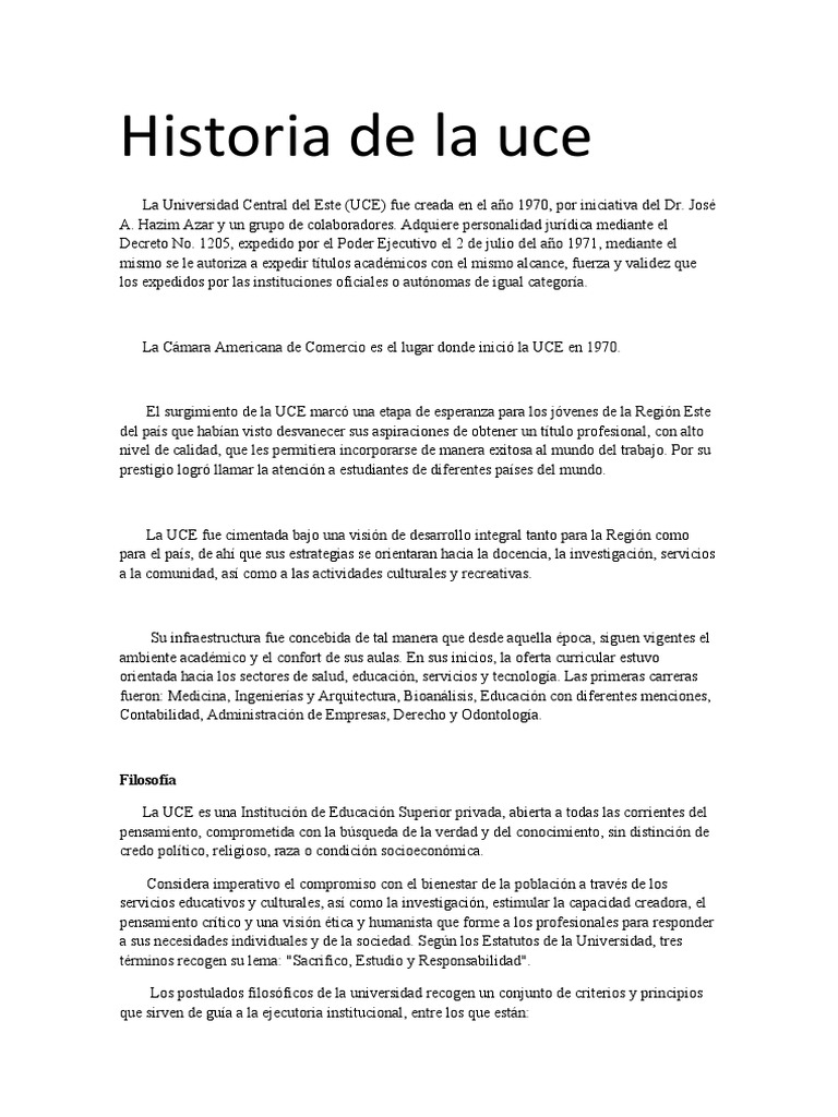 Historia de La Uce | PDF