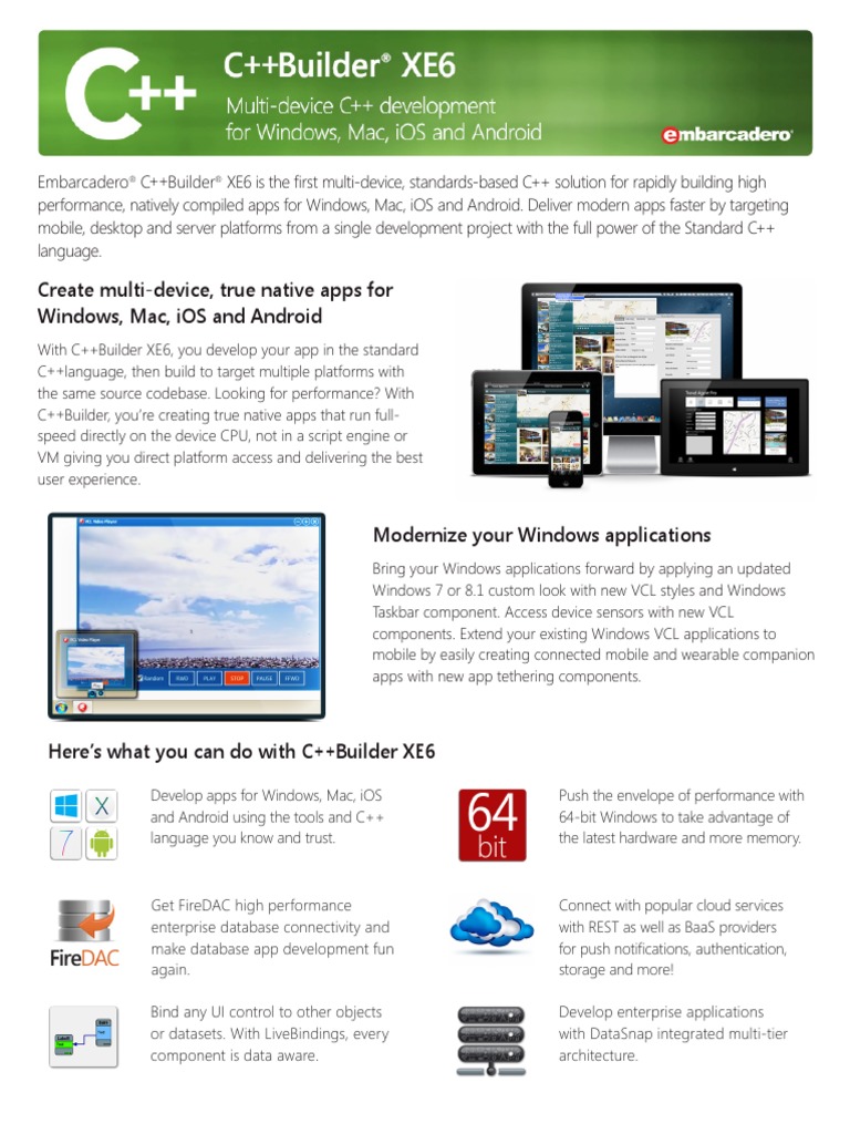 Cbuilder Data Sheet | PDF | Ios | Microsoft Windows
