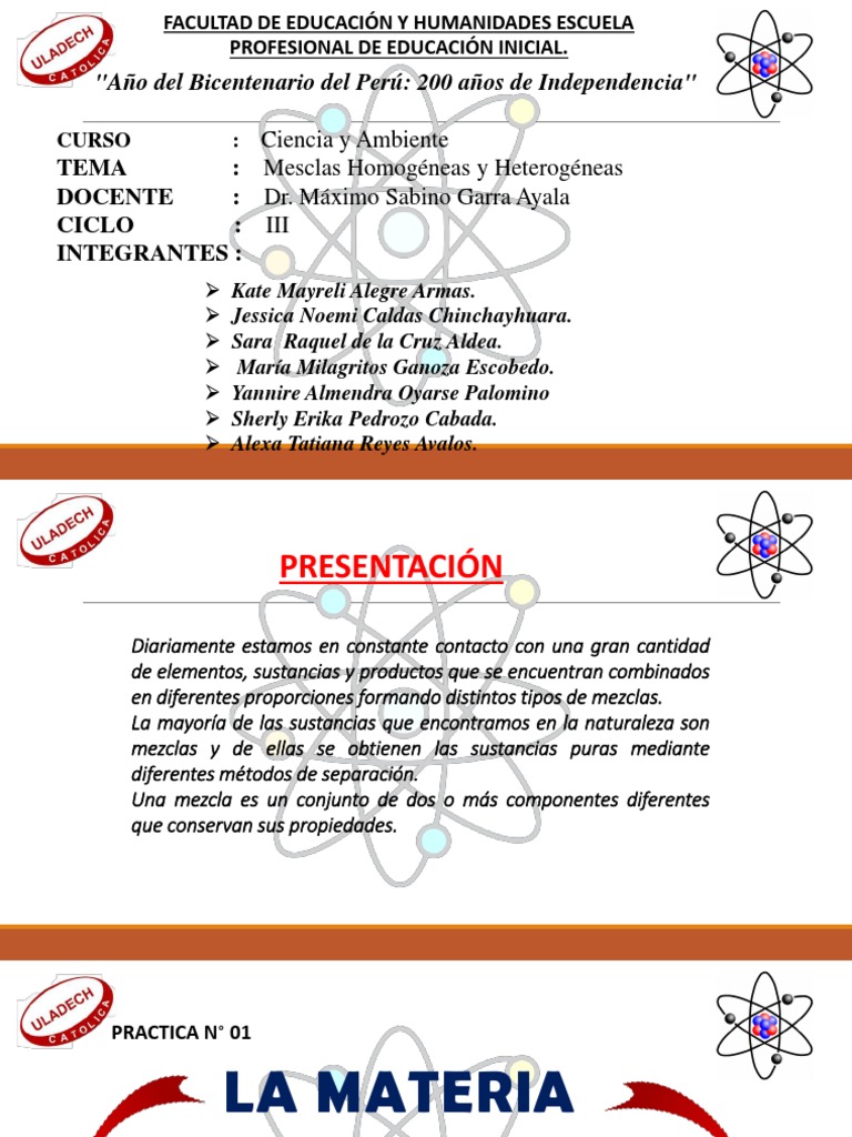 La Materia - Practica 01 | PDF | Mezcla | Petróleo