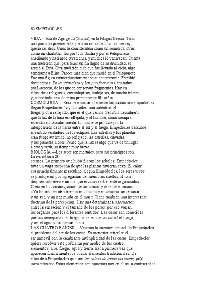 Historia de La Filosofía (Empédocles) | PDF | Amor