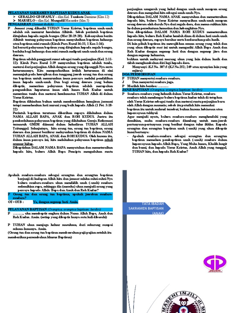 Tci Baptisan (Anak) | PDF