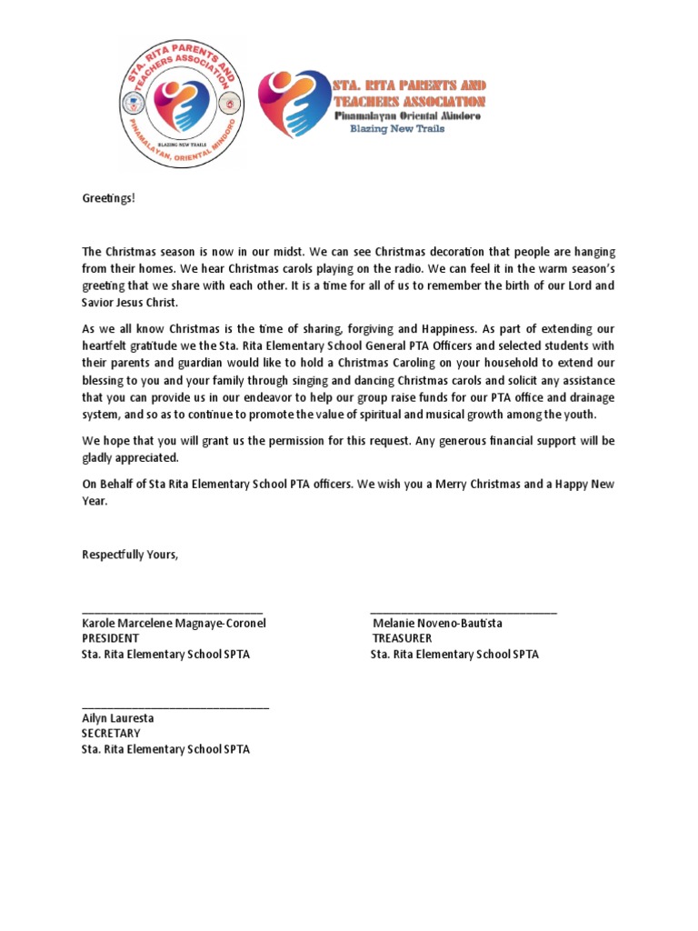 Christmas Carol Letter Sta. Rita 3 | PDF