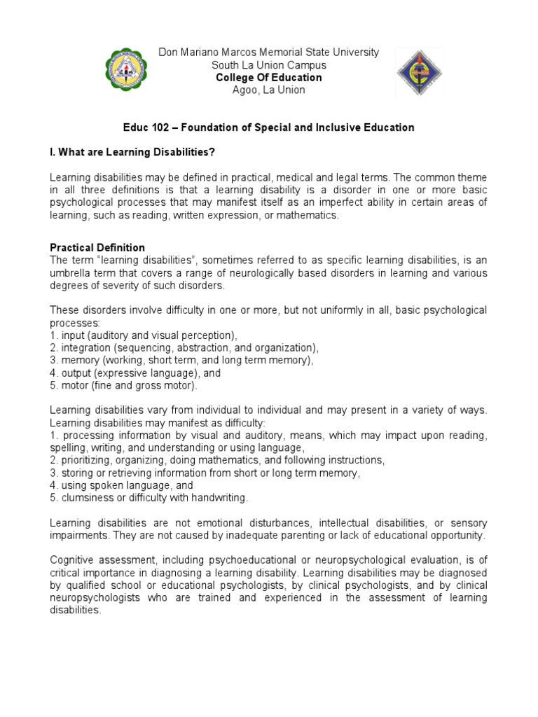 Understanding Learning Disabilities | PDF | Learning Disability | Attention Deficit ...