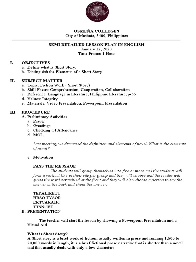 Osmeña Colleges | PDF | Plot (Narrative) | Human Communication