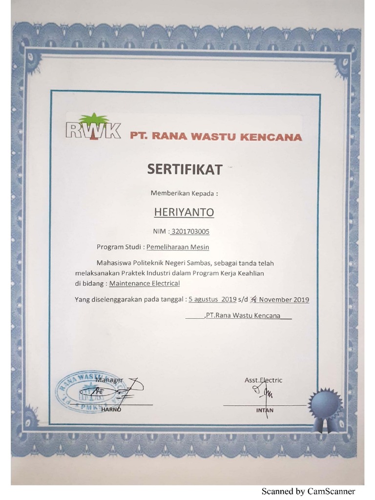 Sertifikat Magang | PDF