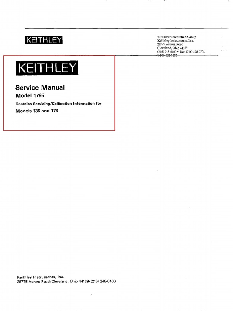 Keithley 135,176 Serv. | PDF | Voltage | Quantity