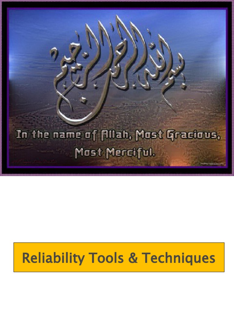 Lecture 5 Reliability Tools & Techniques | PDF | Reliability ...