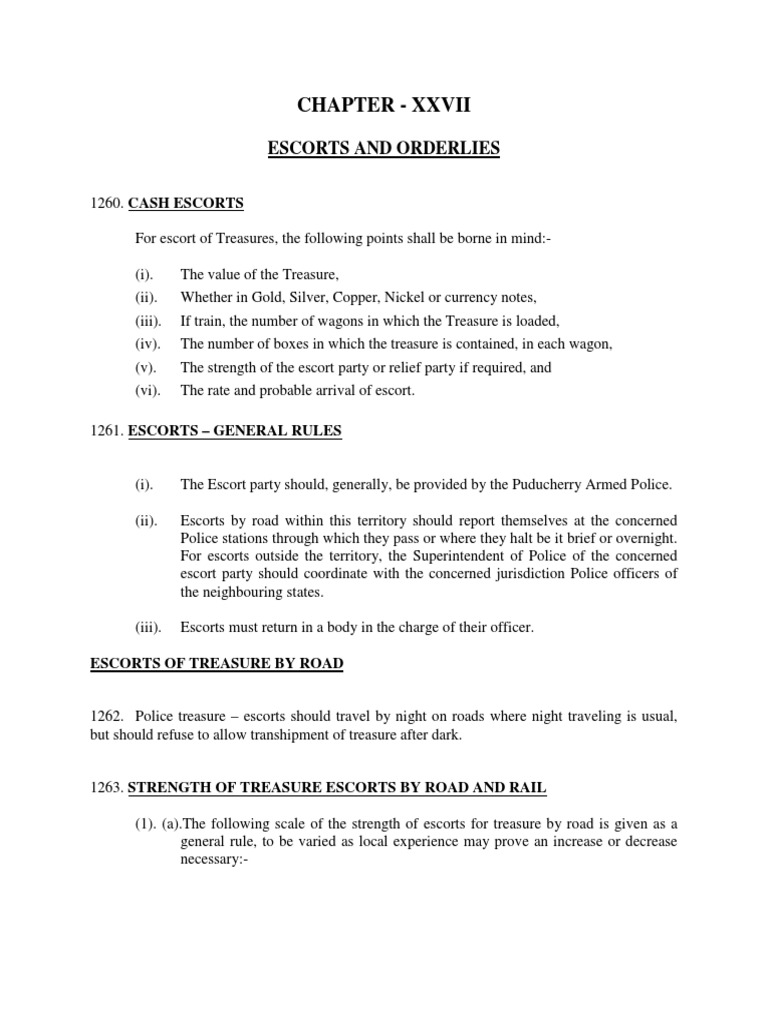 Treasure Escort Procedures and Guidelines | PDF | Police | Prison