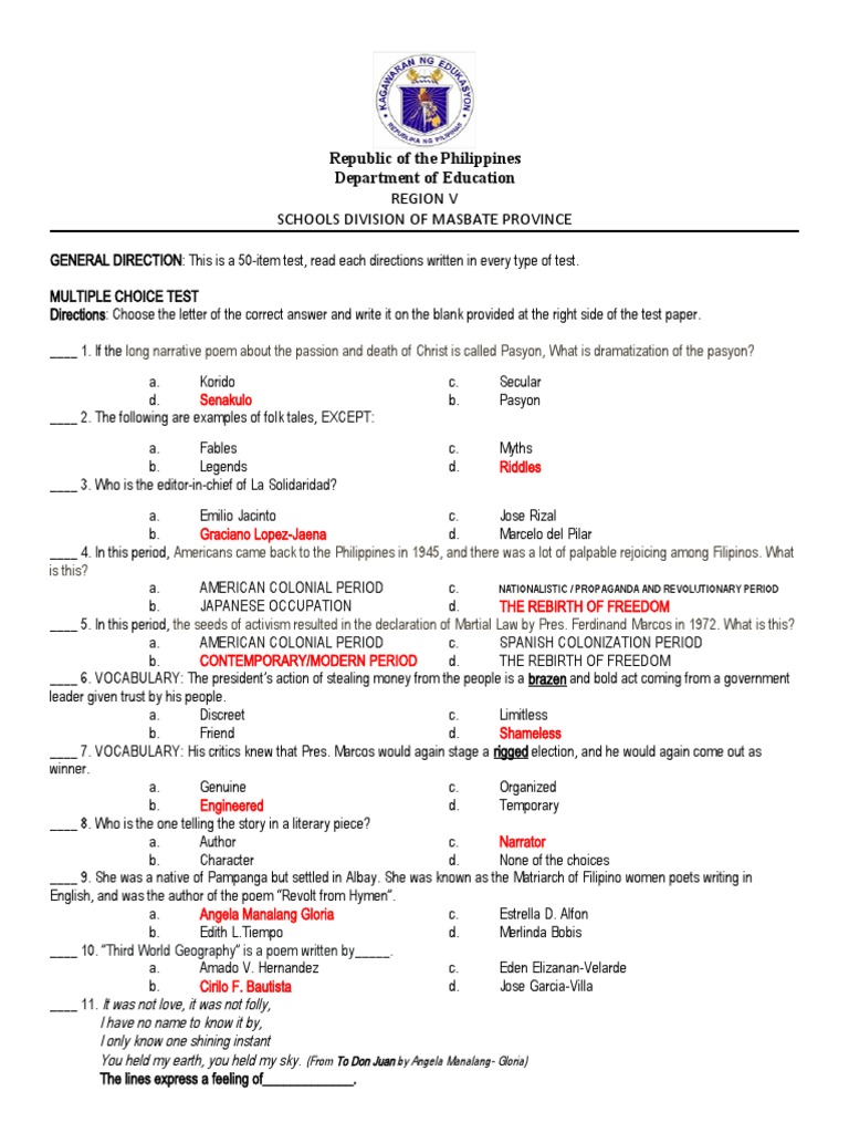 21st Century Summative Exam With Answers | PDF | Philippines