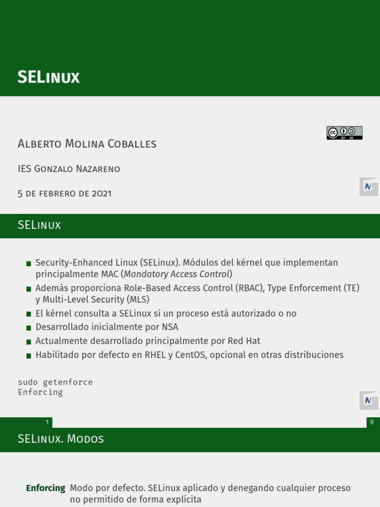 SELinux | PDF | sombrero rojo | Linux
