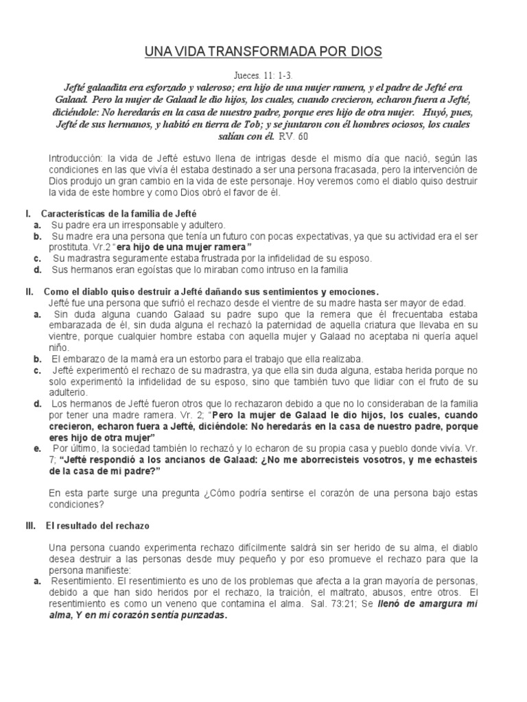 Una Vida Transformada Por Dios | PDF | Jesús