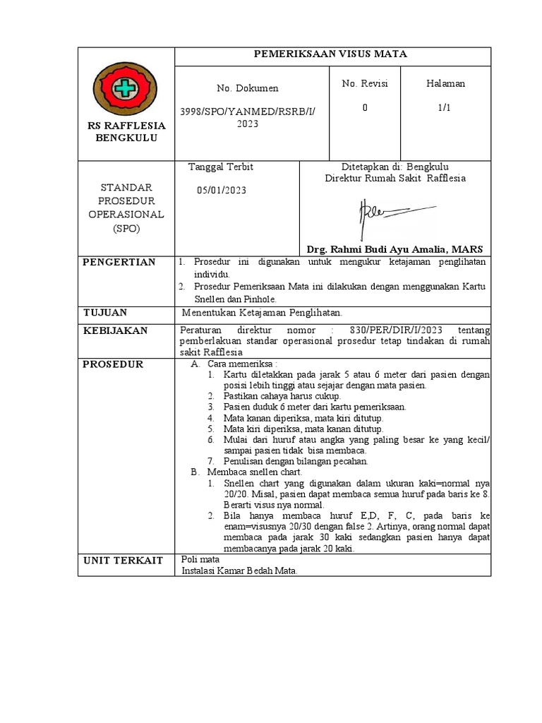 Sop Visus Mata | PDF