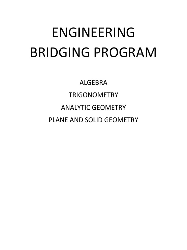 Engineering Bridging Program Kit | PDF | Numbers | Algebra