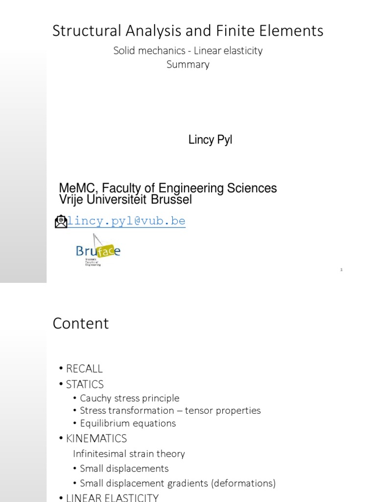 FEM - Solid - Mechanics - 2022-2023 | PDF | Linear Elasticity | Tensor