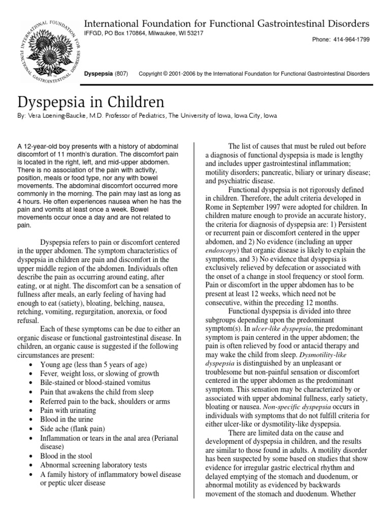 Dyspepsia in Children IFFGD | PDF | Indigestion | Gastrointestinal Tract