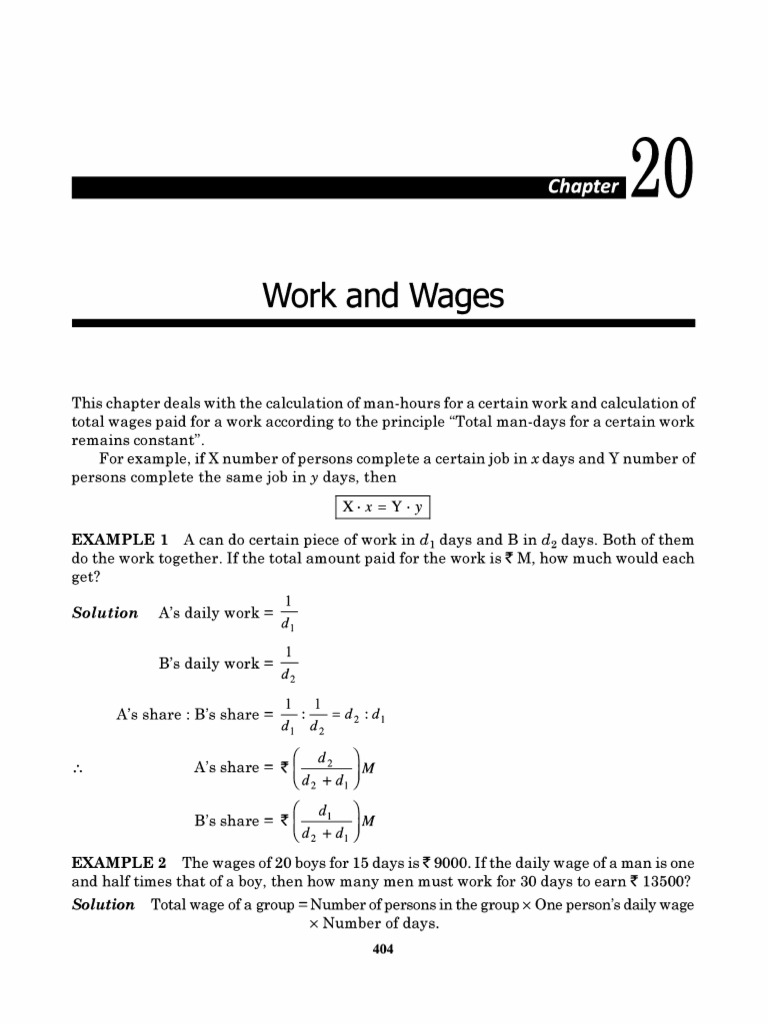 Work & Wages | PDF