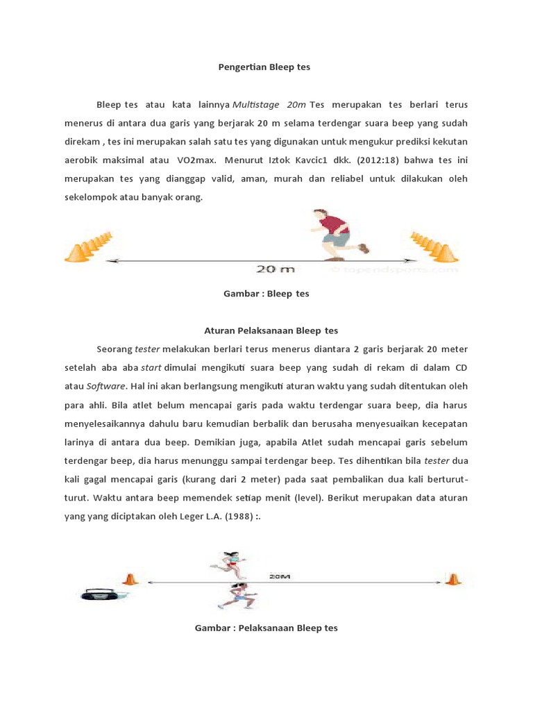 Pengertian Bleep Tes | PDF | Metode & Bahan Ajar | Teknologi & Rekayasa