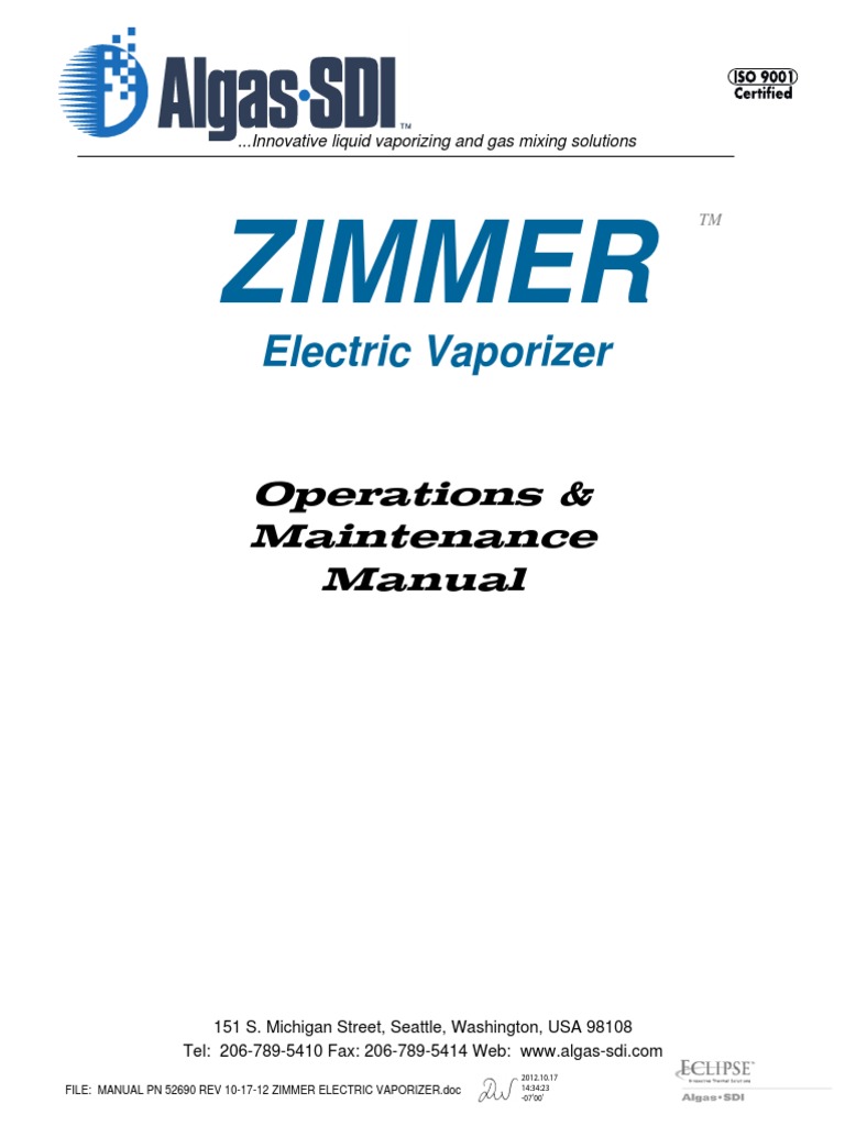 Zimmer Manual PN 52690 Rev 10-17-12 | PDF | Liquefied Petroleum Gas ...