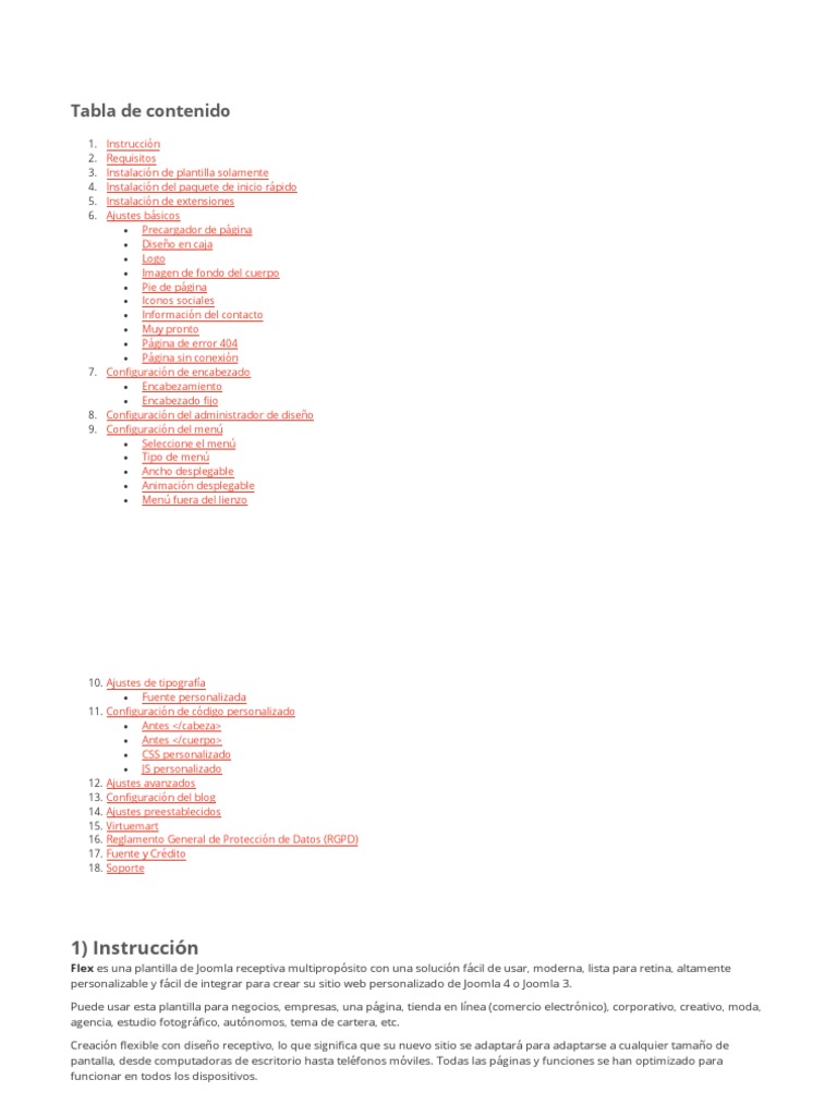 Tabla de Contenido | PDF | Php | Joomla