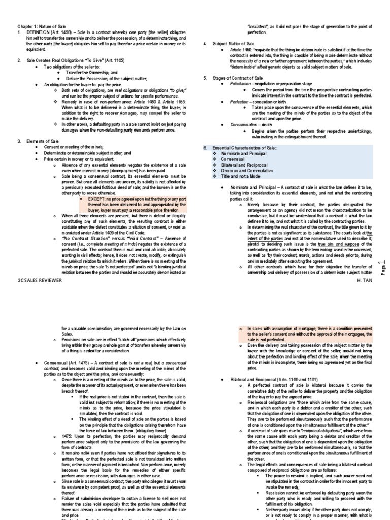 2c Sales Reviewer Dean CLV | PDF | Law Of Agency | Sales