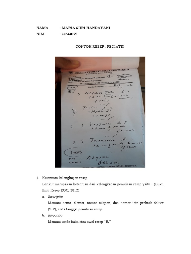 Resep Pediatri Maria Suri Handayani | PDF | Kesehatan Holistik