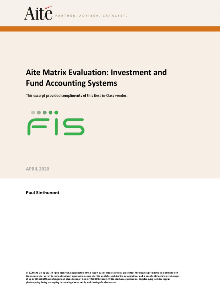 Aite Matrix Evaluation Investment and Fund Accounting Systems Report ...