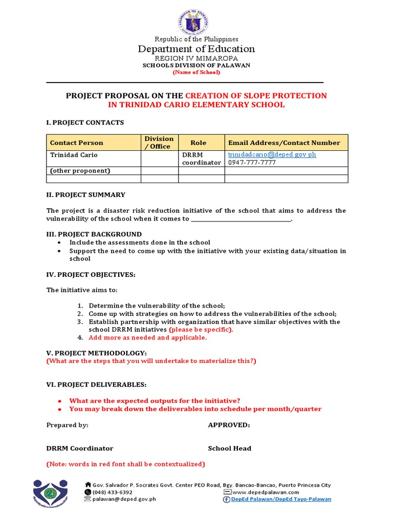 Template Activity-Proposal DRRM | PDF | Career & Growth