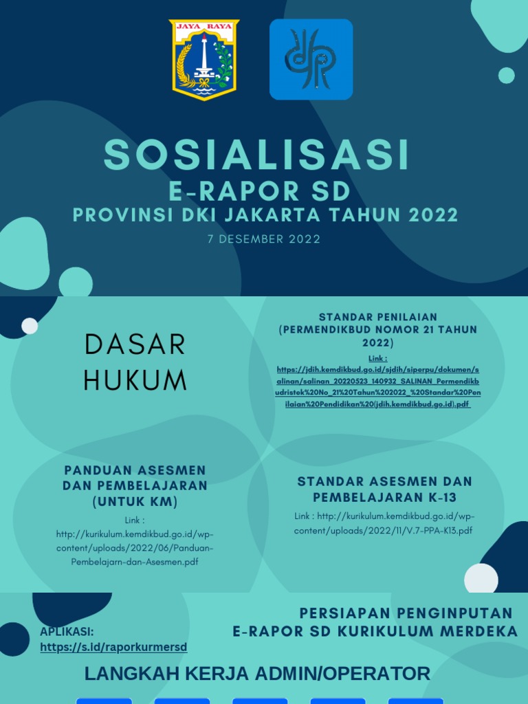 Paparan E-Rapor Kurmer SD 2022 Disdik DKI | PDF