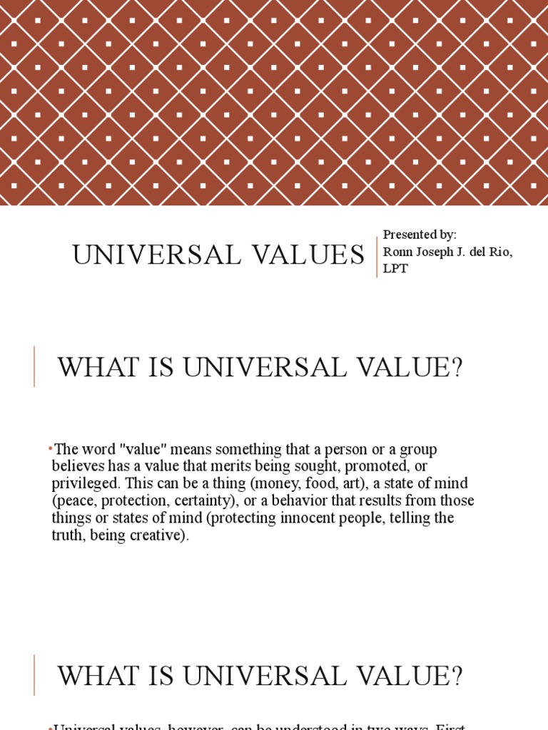 Universal Values | PDF | Dignity | Mind