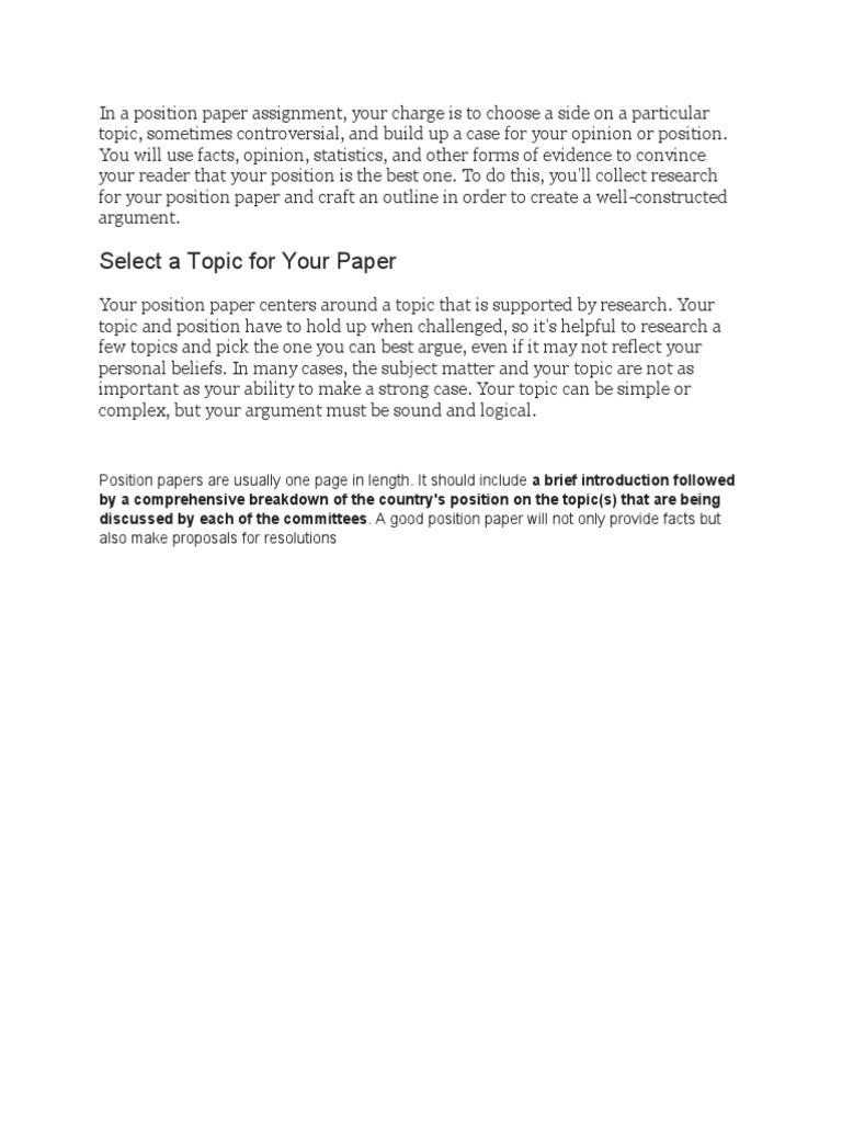 Tax II - Position Paper | PDF