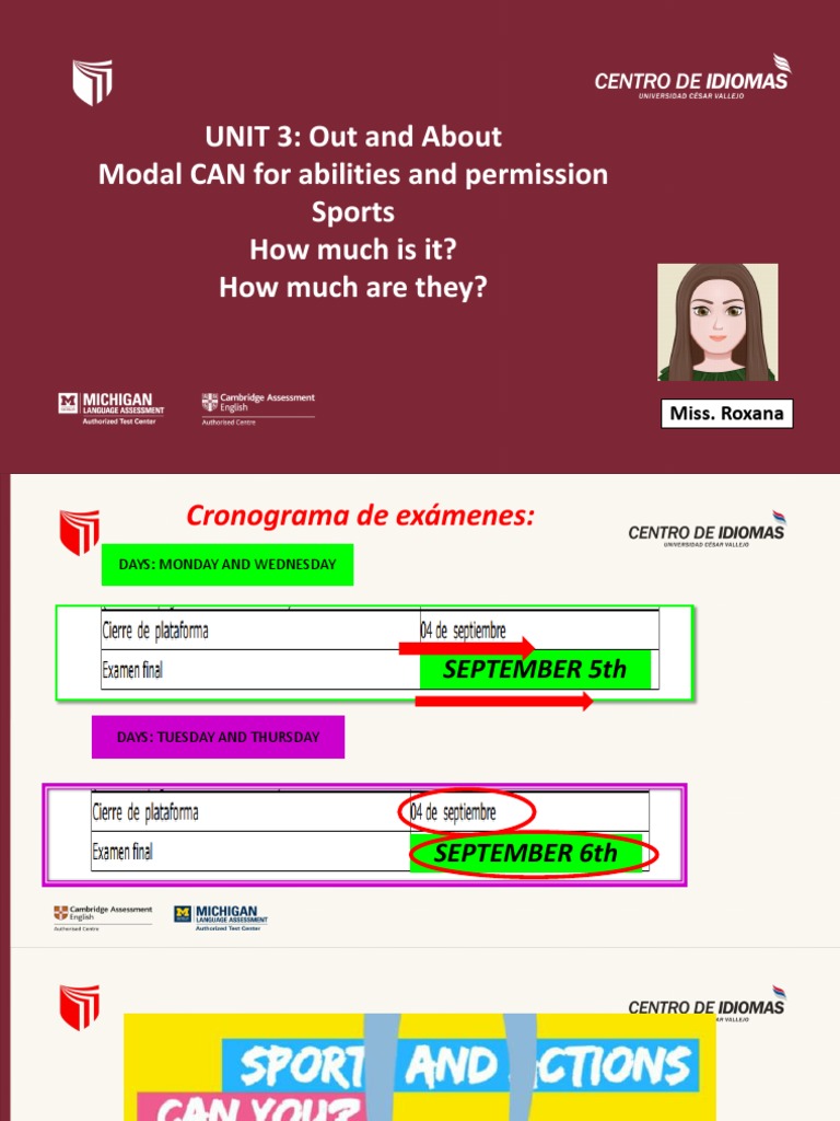 English Unit 3: Modal 'Can' and Sports | PDF | Career & Growth | Sports ...