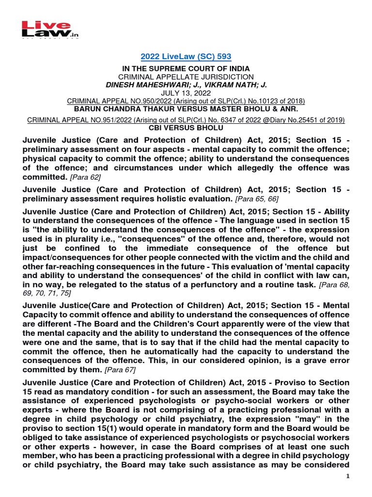 593 Barun Chandra Thakur V Master Bholu 13 July 2022 425781 | PDF ...