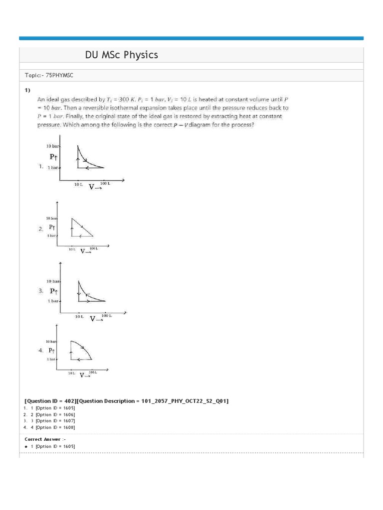 MSc Physics Exam Questions | PDF