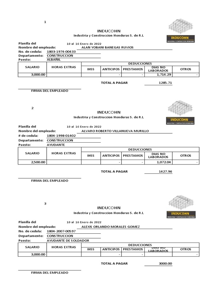 Comprobante De Pago 10 Al 16 Enero De 2022 Pdf