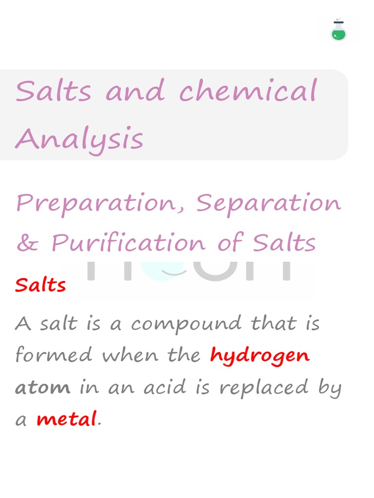 Salt Analysis | PDF | Hydroxide | Salt (Chemistry)