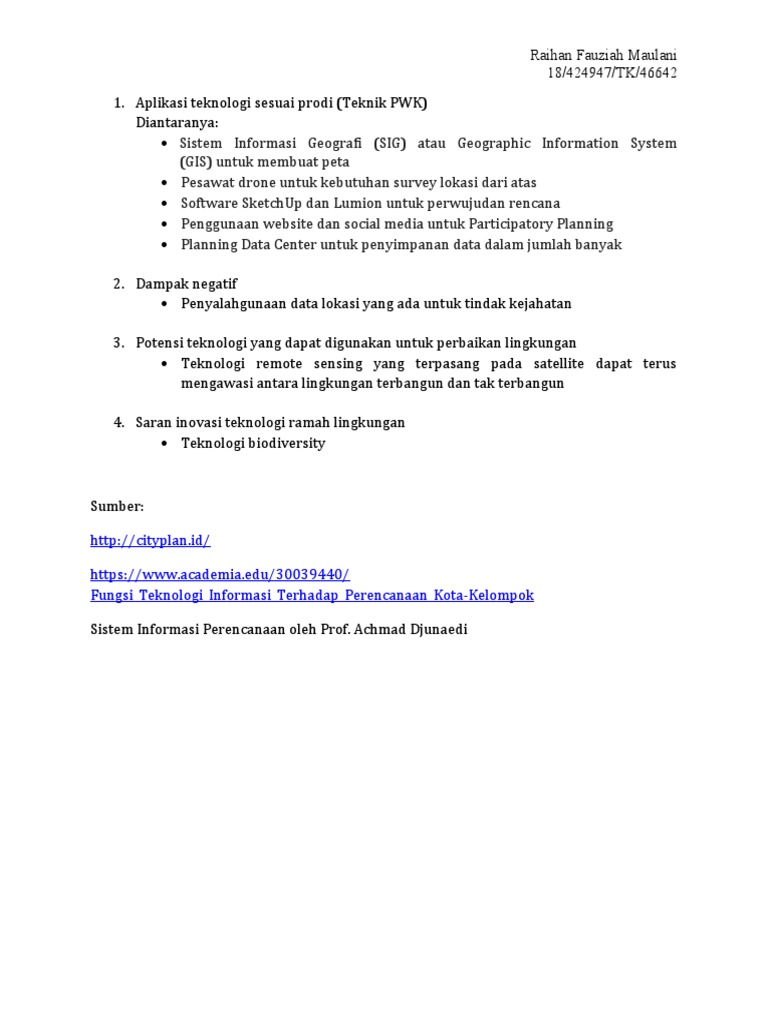 Aplikasi Teknologi PWK | PDF