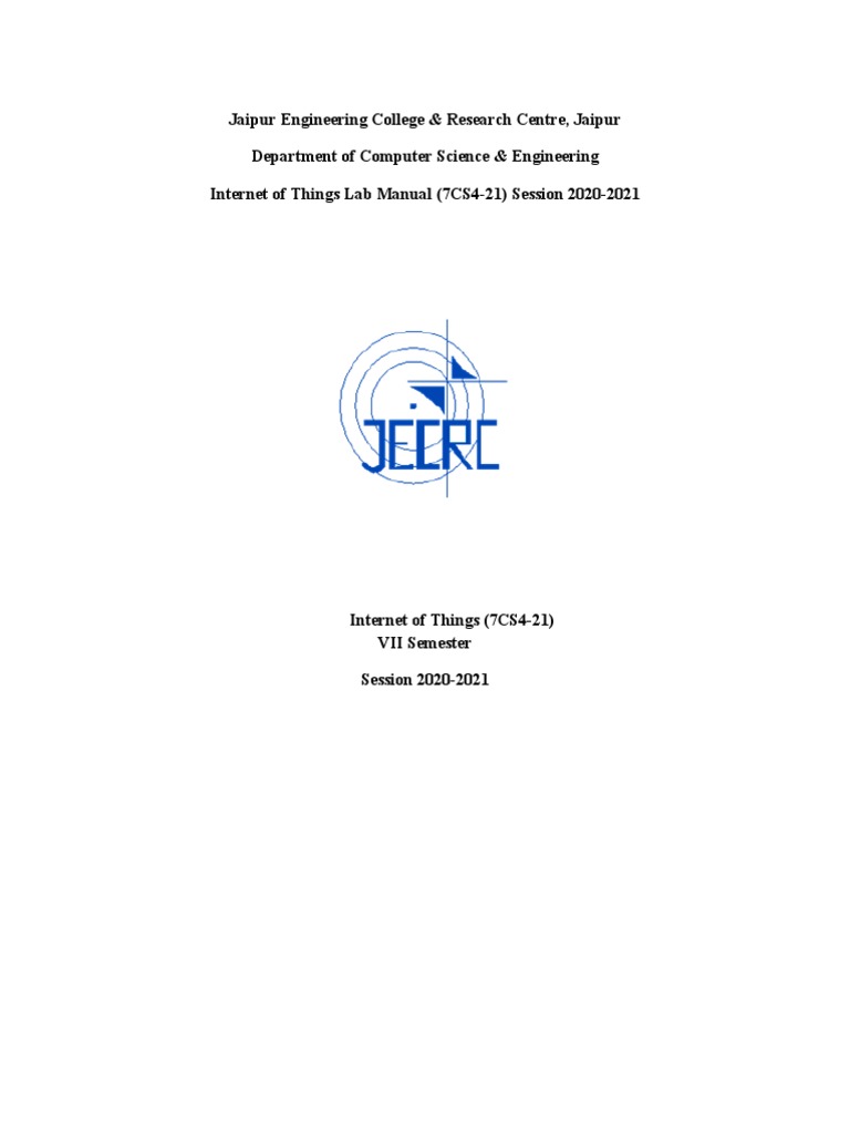 IOT LAb Manual | PDF | Arduino | Engineering IOT LAb Manual | PDF | Arduino | Engineering