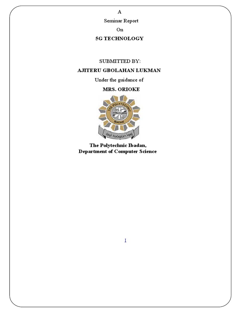Seminar Report on 5G Technology | PDF | Computer Network | Network Socket