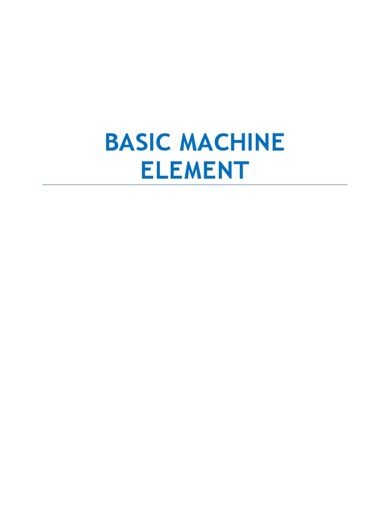 Basic Machine Element: Modul BMC | PDF
