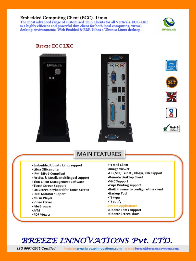 Breeze Thin Client Ecc LXC | PDF | Linux | Usb