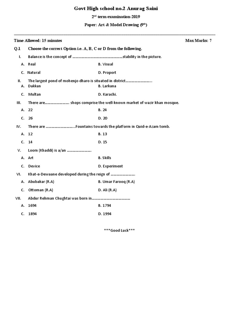 Exercise-04 Ms Word Practice Book How To Make mcqs format-1 | PDF