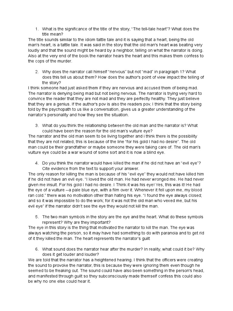 Analyzing "The Tell-Tale Heart" | PDF | General Fiction