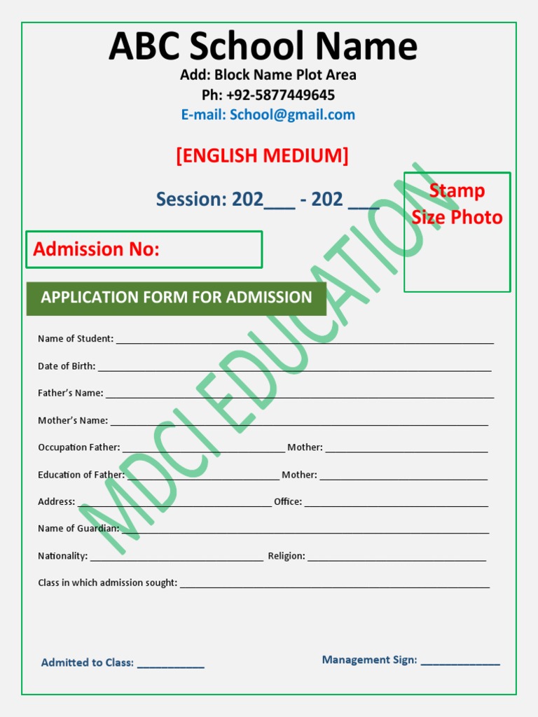 School Admission Form | PDF