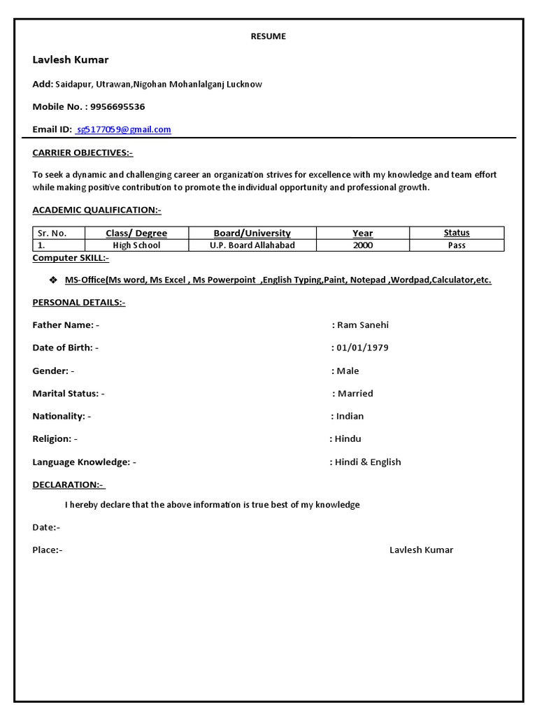Normal RESUME - Copy | PDF