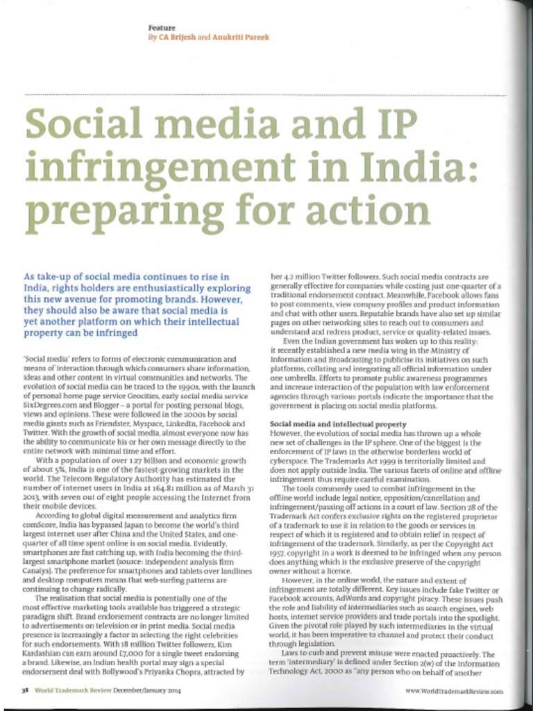 Social Media Ip Infringement World Trademark Review | PDF Social Media Ip Infringement World Trademark Review | PDF