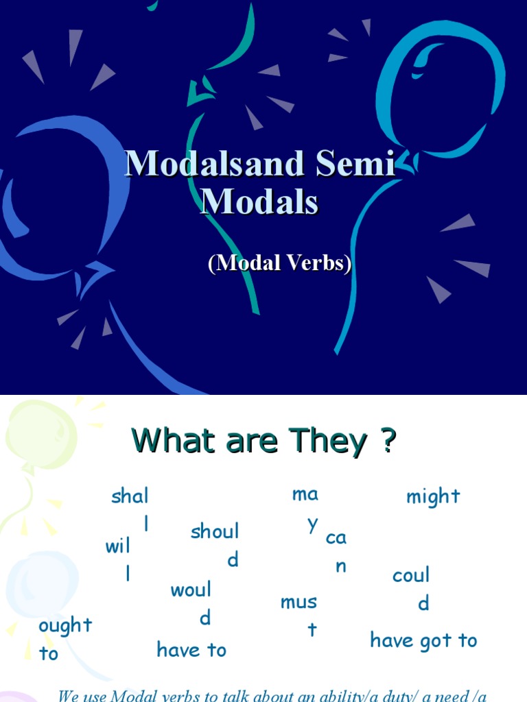 Modals | Download Free PDF | Verb | Grammatical Tense