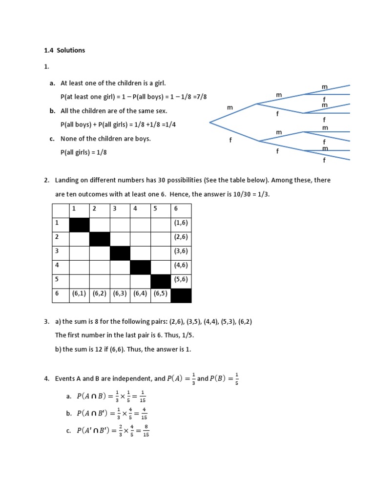 S - 1.4 (Probability 2) Solution-2 | PDF | Teaching Methods & Materials