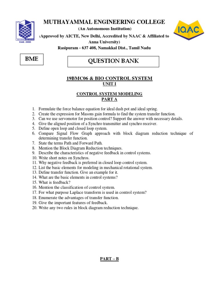 QB Bcs | PDF | Control Theory | Stability Theory