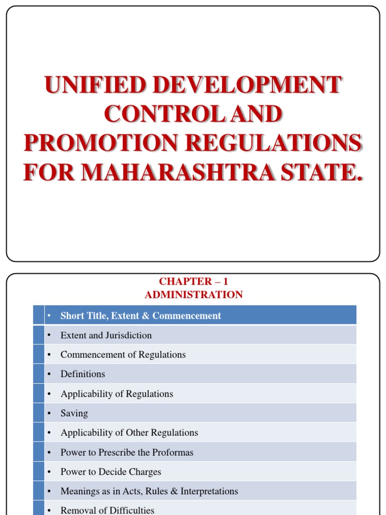 UNIFIED DEVELOPMENT REGULATIONS MAHARASHTRA | PDF | Flood | Apartment