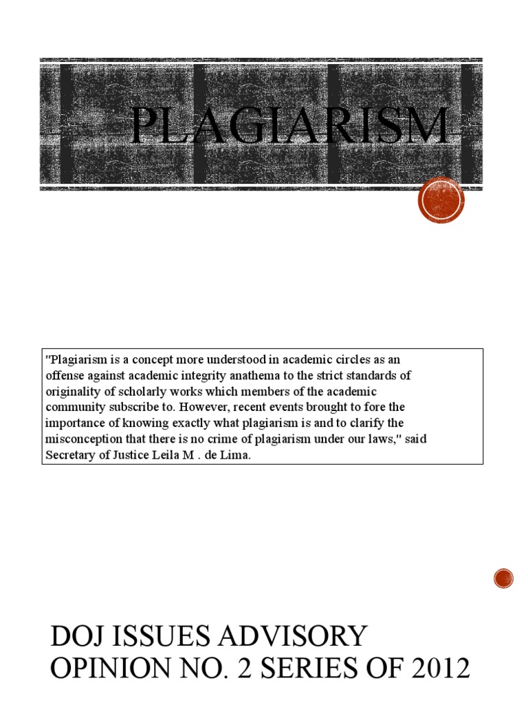 Understanding Plagiarism: An Advisory on When It Becomes a Crime Under Philippine Law | PDF ...